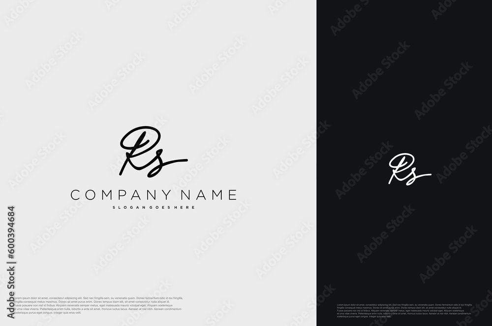 Initial Letter RS Logo monogram typography for business name. Vector ...