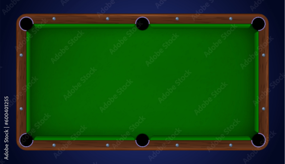 Vecteur Stock Pool table top view. Online billiard game green vector ...