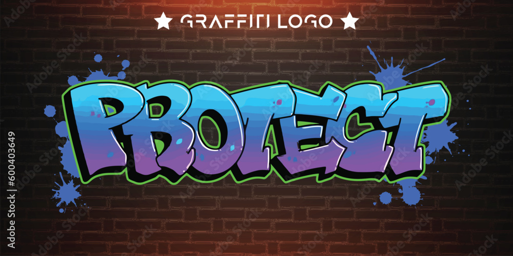 PROTECT Graffiti logo text style effect - Graffiti text style theme ...