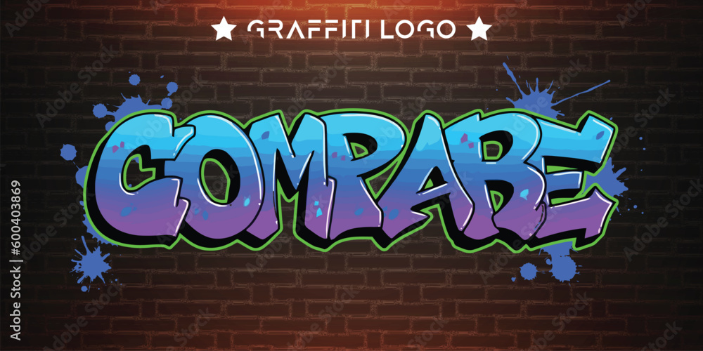 COMPARE Graffiti logo text style effect - Graffiti text style theme ...