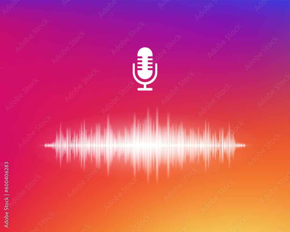 Voice Assistant concept. Voice recognition. Sound wave with imitation ...