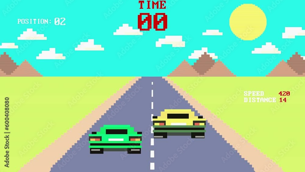 80s Inspired Racing Video Game Background Looping Scene in 4K - Arcade ...