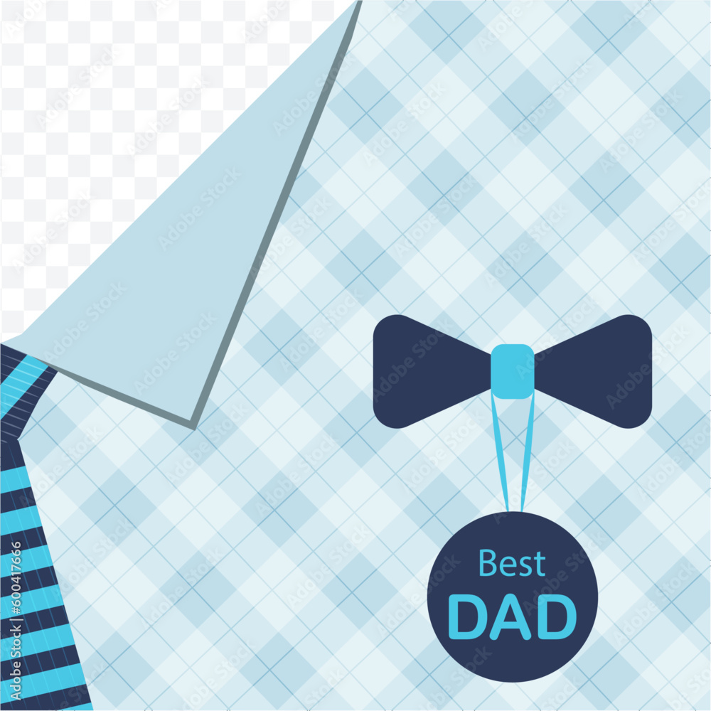 Happy Fathers Day card design on PNG background, Best Dad tag on pocket ...