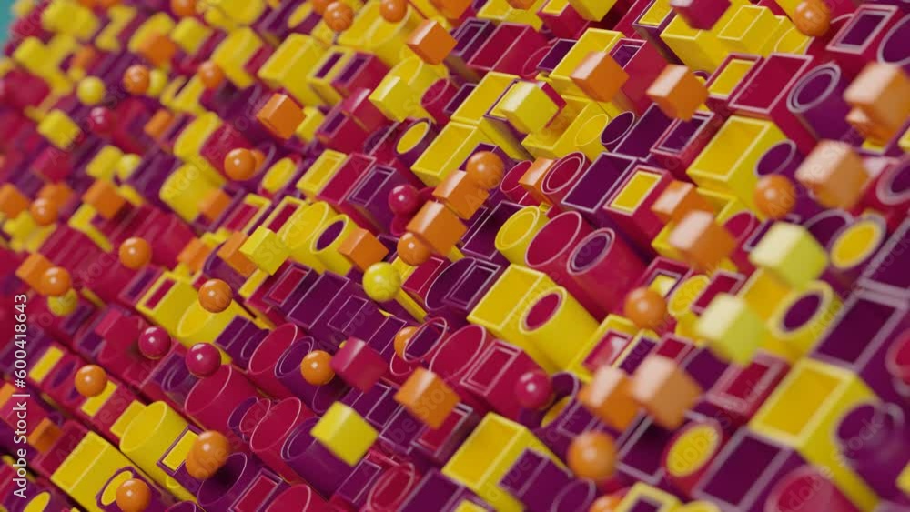 Loop 3d animation of an abstract geometric background. A lot of pipes ...