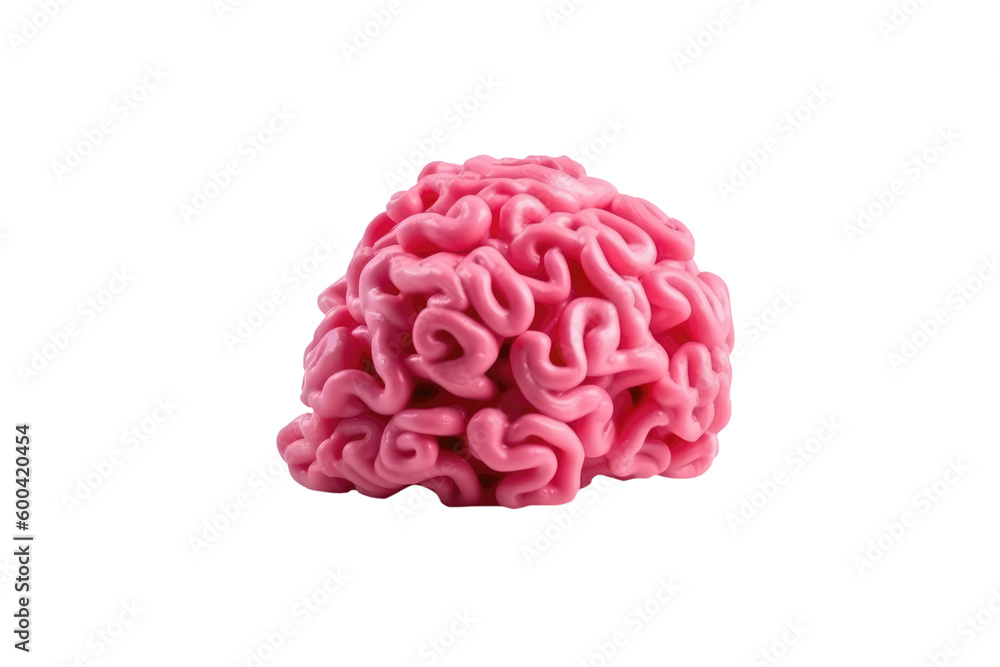 Pink Brain Made Of Plasticine. On An Isolated Transparent Background ...