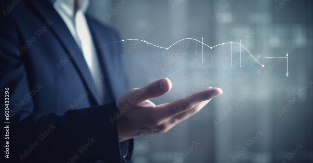 virtual technology graph concept chart cyberspace hand analysis ...