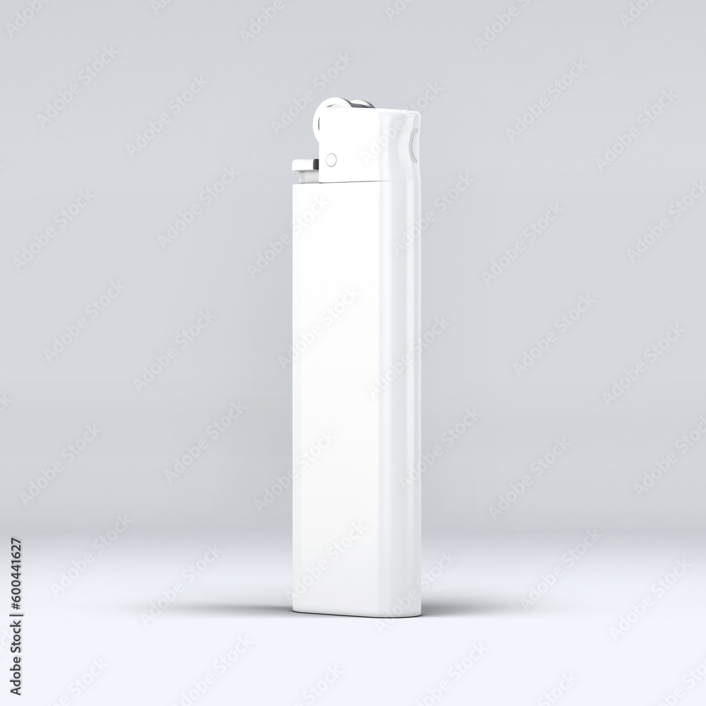 White blank gas lighter mock up stand isolated. Empty surface cigar ...