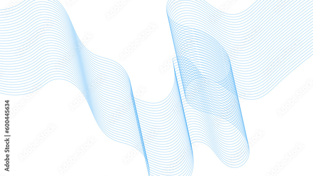 Abstract blue wave lines frame on white background. frame of abstract ...