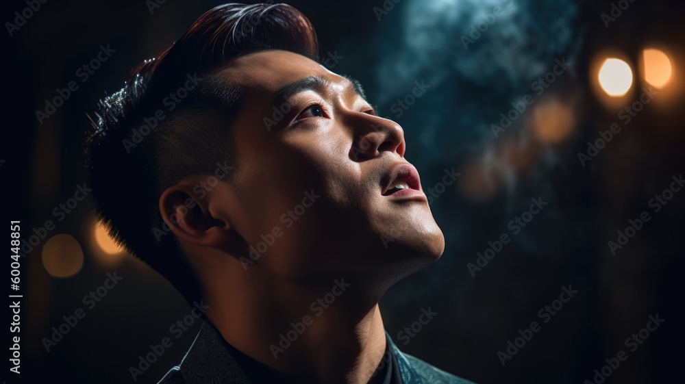 Opera Singer Male Asian Young Adult Rehearsing and performing in operas ...