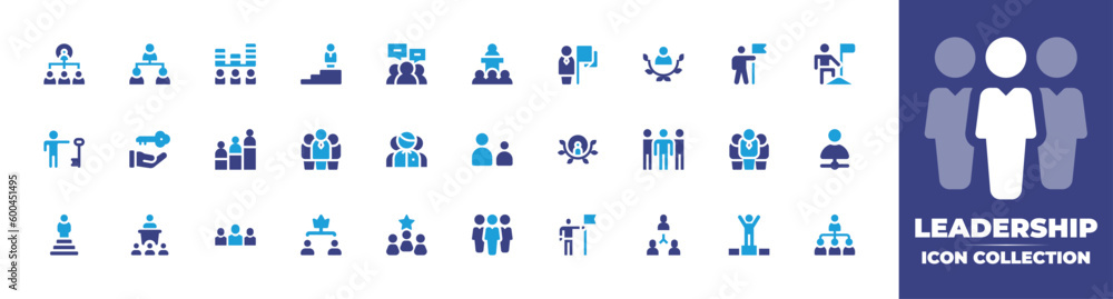 Leadership icon collection. Duotone color. Vector and transparent ...