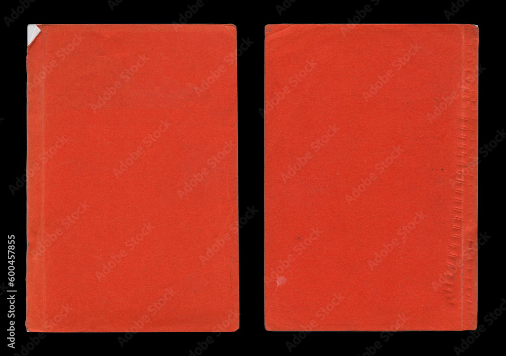 Old Red Paper Notebook Book Cover Template Mock Up. Empty Damaged ...