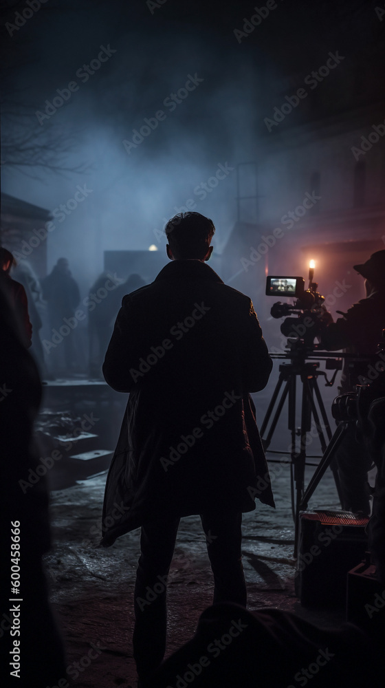 Behind the Scenes, movie production stage, cameras, equipment, studio ...