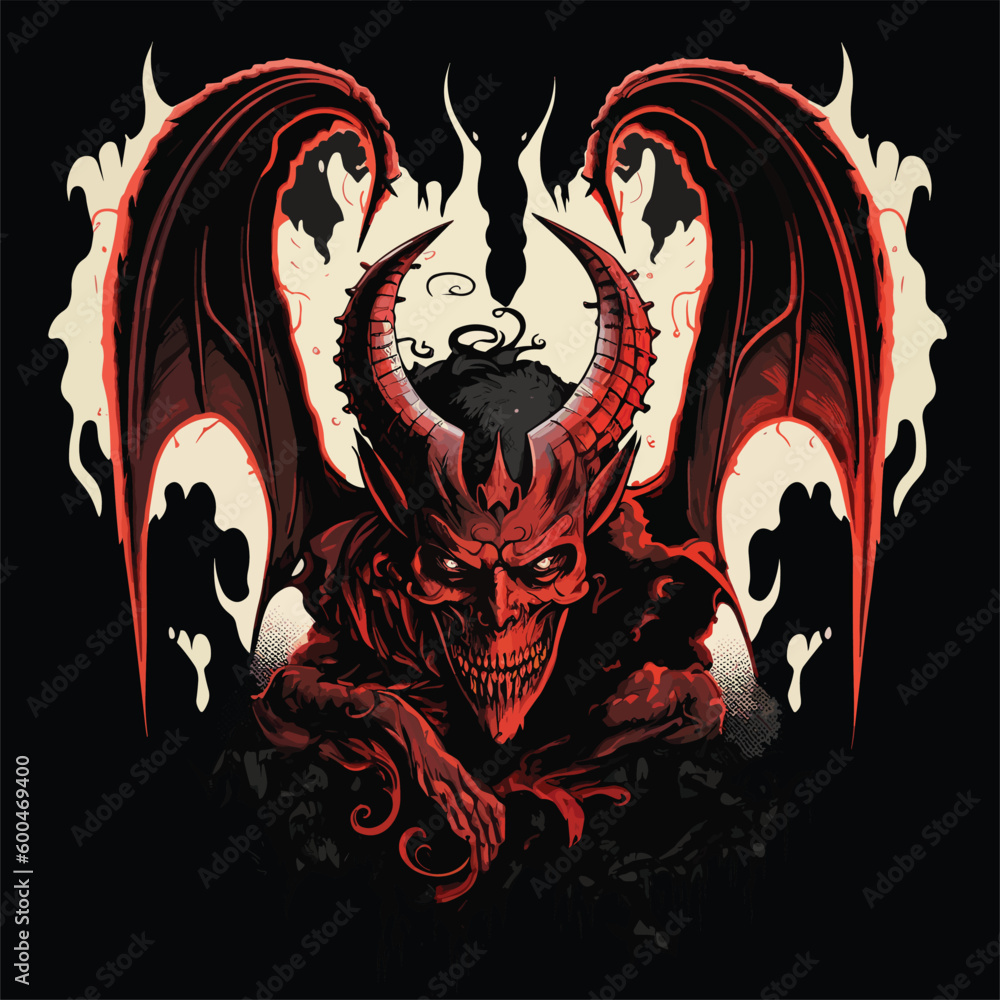 Devil, Red Dragon Logo Clipart in Various Styles Stock Vector | Adobe Stock
