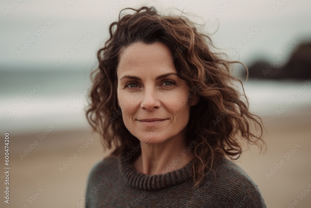 Medium shot portrait photography of a pleased woman in her 40s wearing ...
