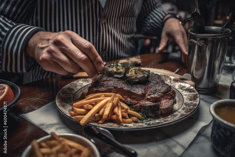 Savoring Parisian Culinary Excellence: In this captivating scene, a ...