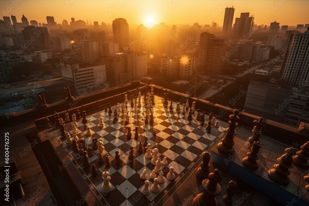 A modern city serves as backdrop for a chess king's showdown between ...