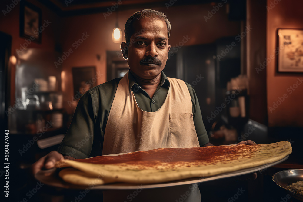 Savoring South Indian Delights: In this picturesque moment, a talented ...