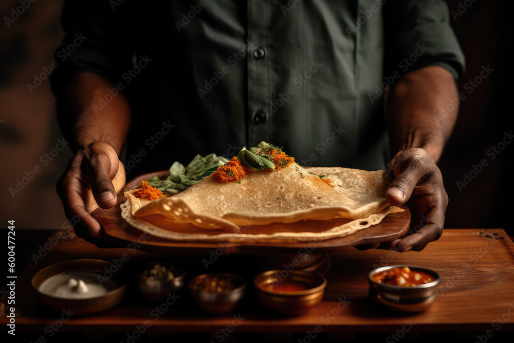 Foto de Savoring South Indian Delights: In this picturesque moment, a ...