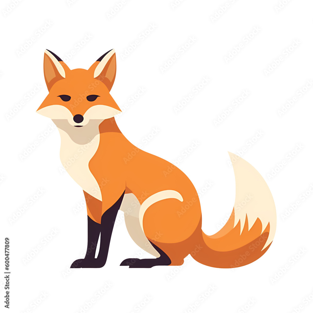 Simplified cartoon fox vector image logo design isolated Stock Vector ...