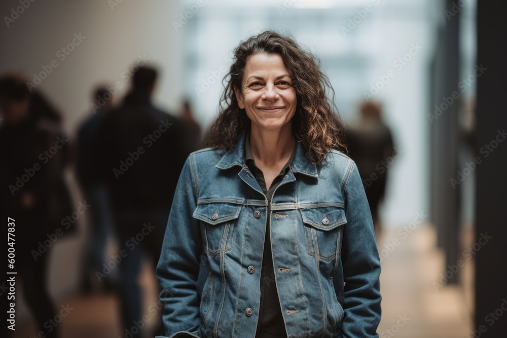 Full-length portrait photography of a grinning woman in her 40s wearing ...