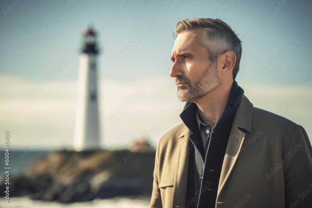 Lifestyle portrait photography of a pleased man in his 40s wearing a ...