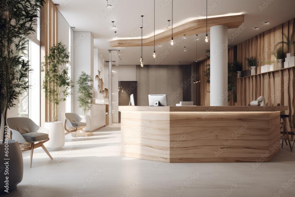 Contemporary Reception Counter Design. Stylish and Functional Lobby ...