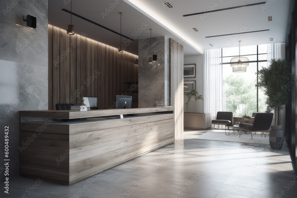 Contemporary Reception Counter Design. Stylish and Functional Lobby ...