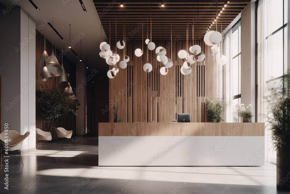 Contemporary Reception Counter Design. Stylish and Functional Lobby ...