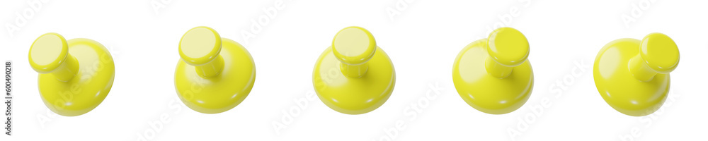 set of 3d yellow pin on transparent background, PNG transparent ...
