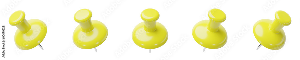 set of 3d yellow pin on transparent background, PNG transparent ...