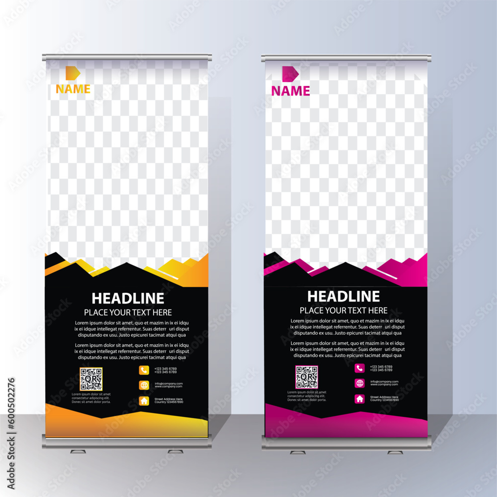 Roll Up Banner Signage Standee Template for Advertising and ...