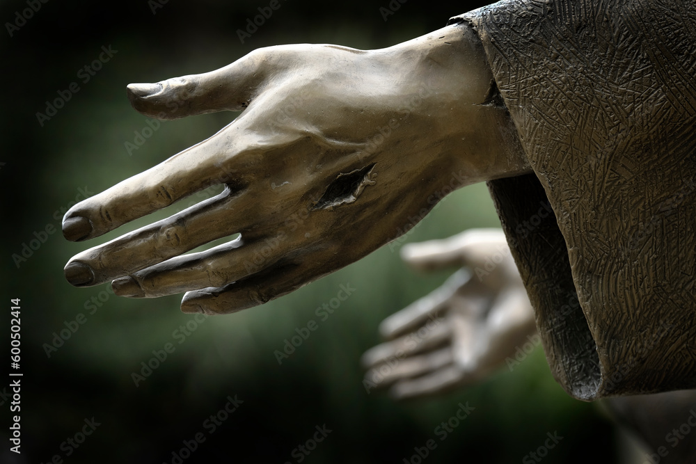 Statue of Jesus Christ the Savior Nail Marks from Crucifixion Atonement ...
