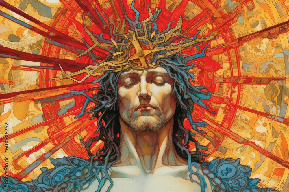 Jesus Christ on the cross - AI Generated Stock Illustration | Adobe Stock