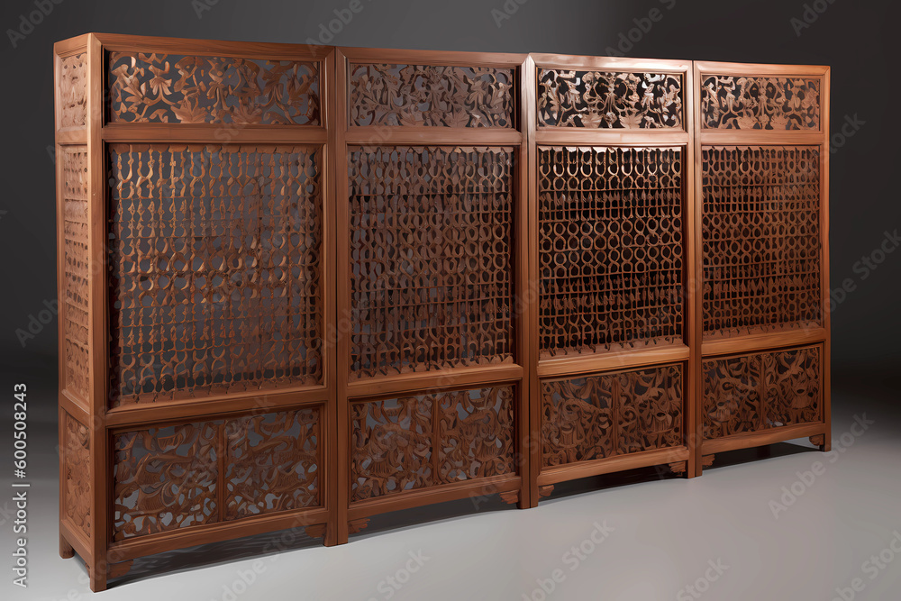 Jali Screen - India - A decorative wooden screen featuring intricate ...