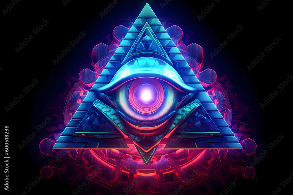 Eye of Illuminati - The All-Seeing Eye in Golden Masonic Symbol created ...