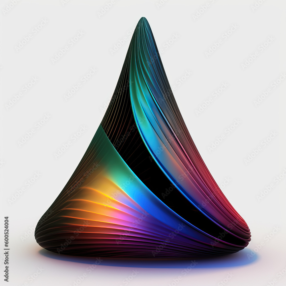 Beautiful iridescent 3D hyperbolic paraboloid on white background ...