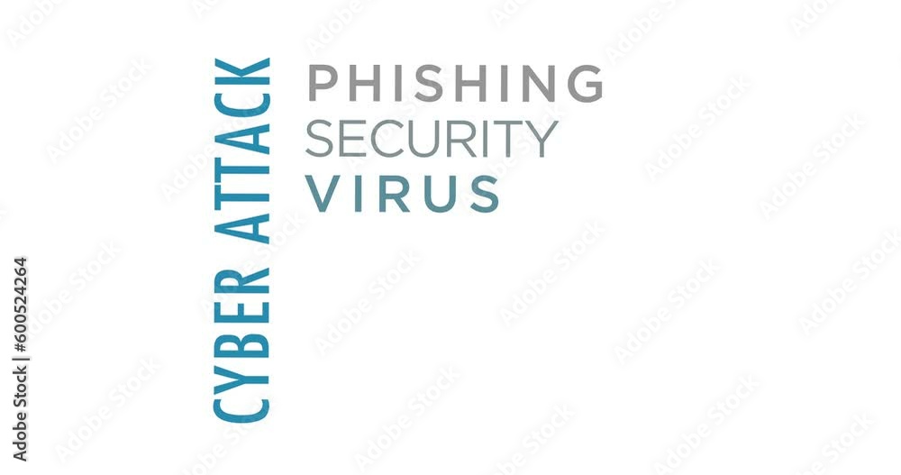 Cyber attack kinetic text abstract concept loop animated. Phishing ...