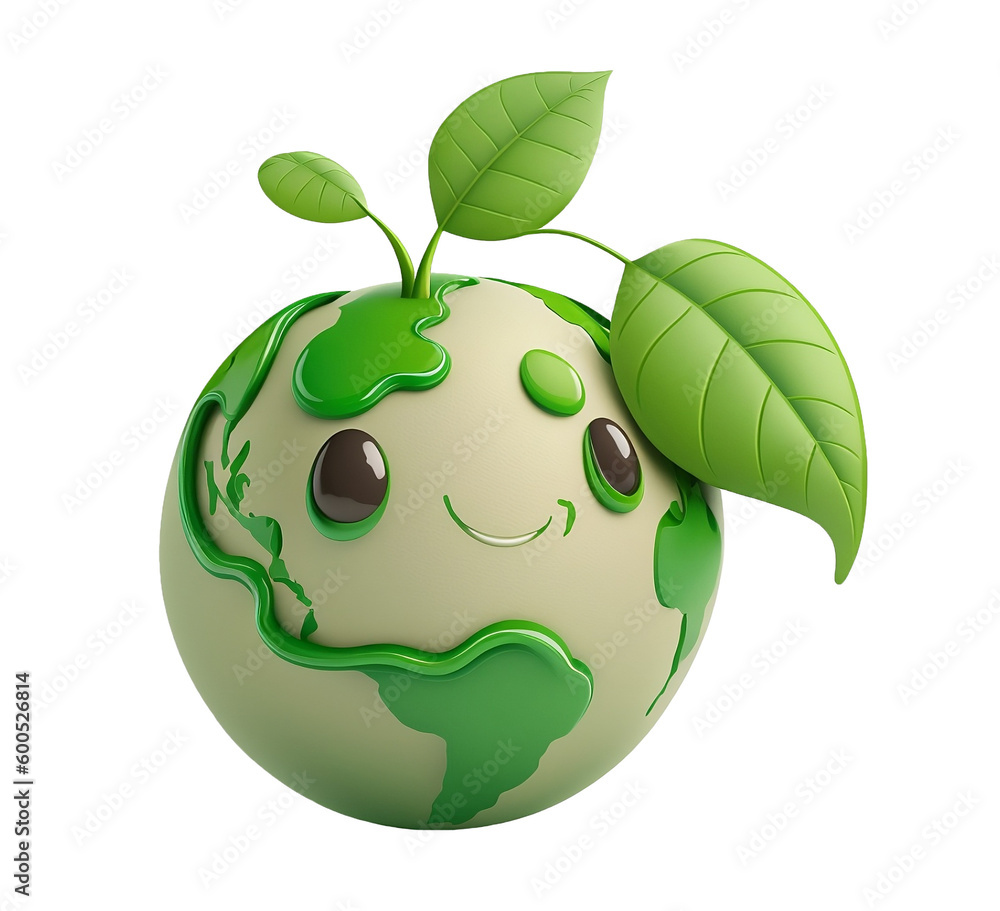 Cartoon globe of the Earth isolated on transparent background. Earth ...