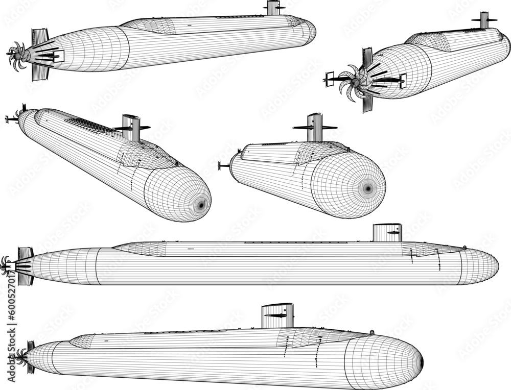 Combat submarine cartoon illustration vector sketch Stock Vector ...