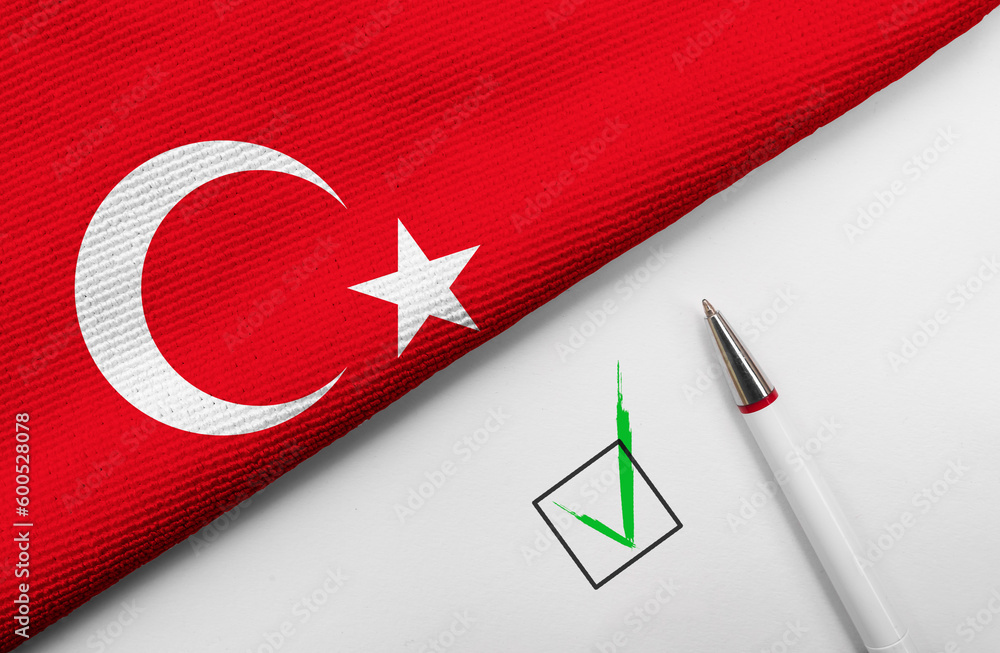 pencil, flag of Turkey and check mark on paper sheet Stock Photo ...