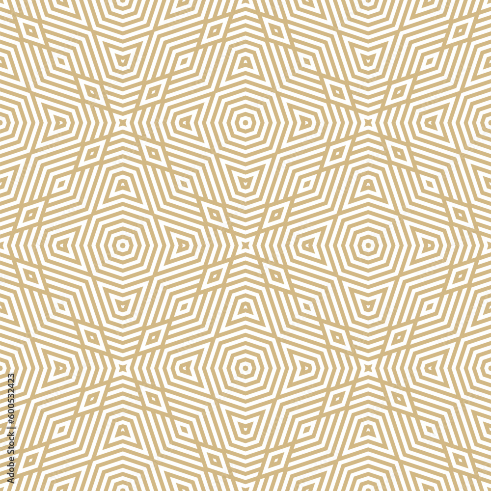 Golden vector geometric line pattern. Abstract seamless striped ...