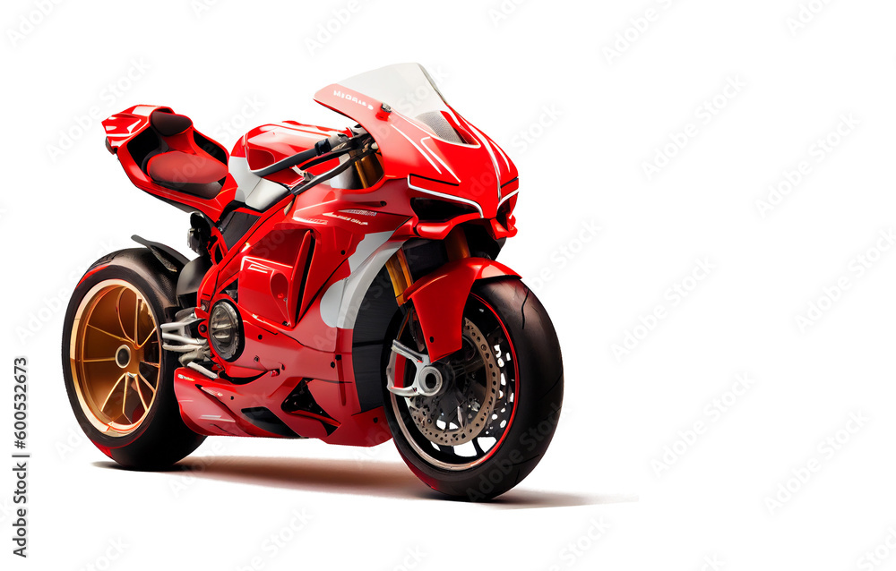 Red racing motorcycle on a transparent background. AI generator Stock ...