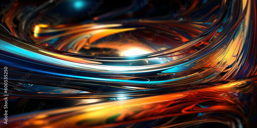 Dynamically illuminated futuristic abstraction with lots of energy ...