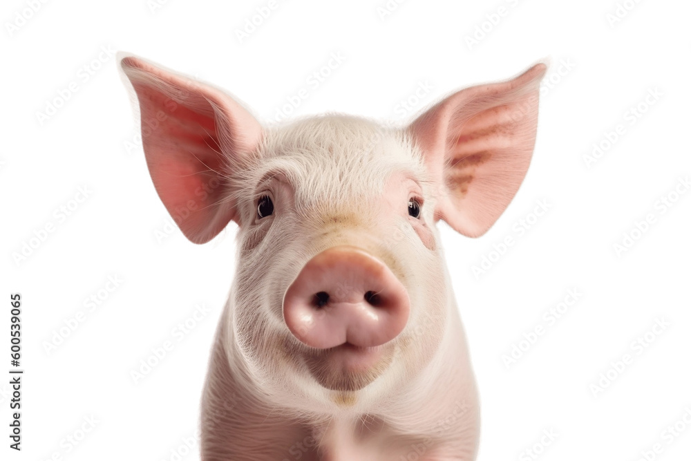 Close-up of Pig Face Isolated on Transparent Background. AI Stock ...