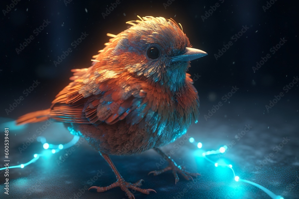 3d twitter bird with cinematic glow and realistic details ilustração do ...