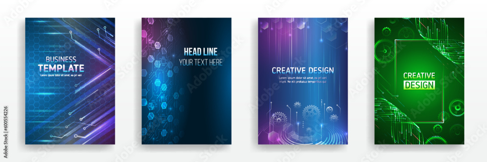 Technology background design, booklet, leaflet, annual report layout ...