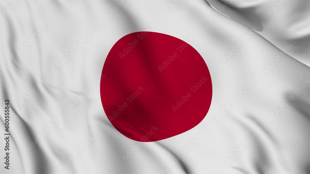 A beautiful view of the Japan flag video. 3d flag-waving video. Japan ...