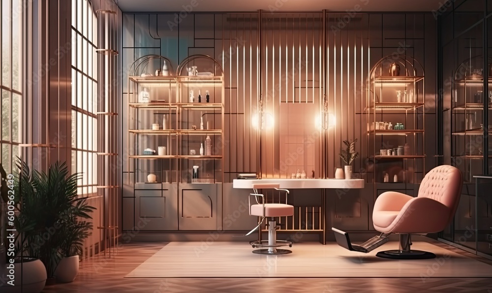 Modern and elegant interior design of professional beauty salon and spa ...