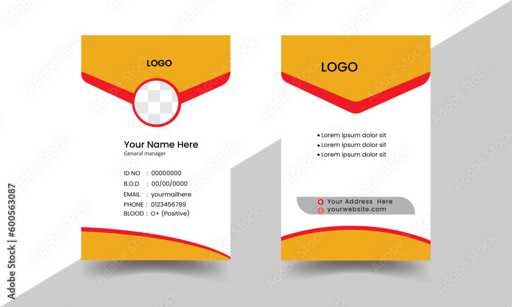 Professional modern Unique ID card design .Double sided id card design ...
