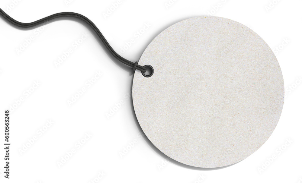 Blank white round hang tag isolated on transparent background Stock ...